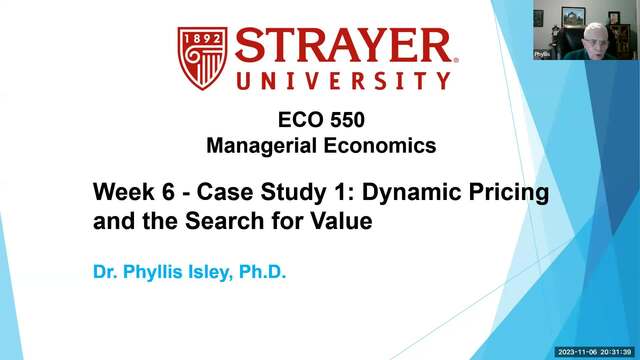 ECO550 - Live Instruction - Weekly Look Ahead with Dr Isley - 1