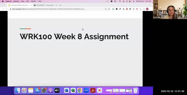 WRK100 Week 8 Live Instruction Assignment Walkthrough