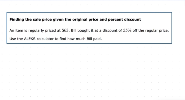 Finding the sale price given the original price and percent discount