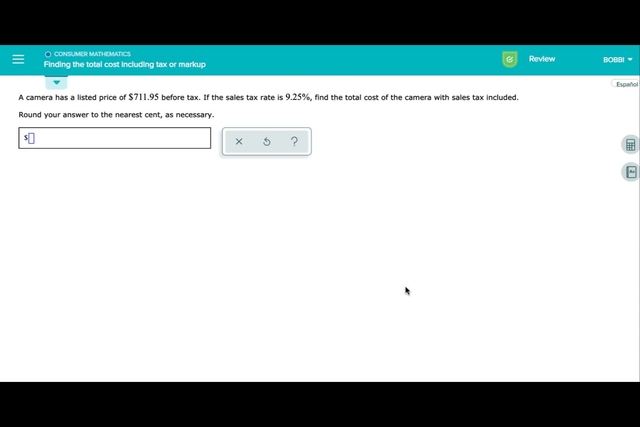 Finding the total cost including tax or markup.mp4