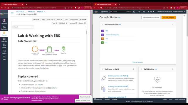 AWS Lab 4 - Working with EBS
