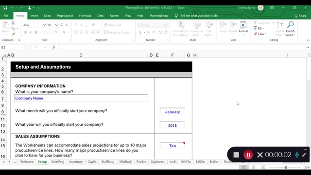 How to complete the Setup Worksheet