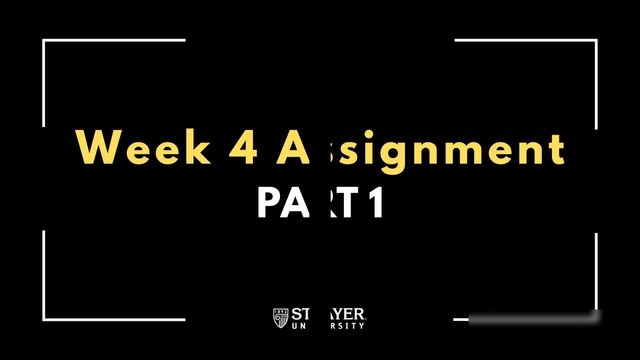 Part 1 - Week 4 Assignment