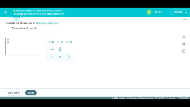 Translating a phrase into a one-step expression