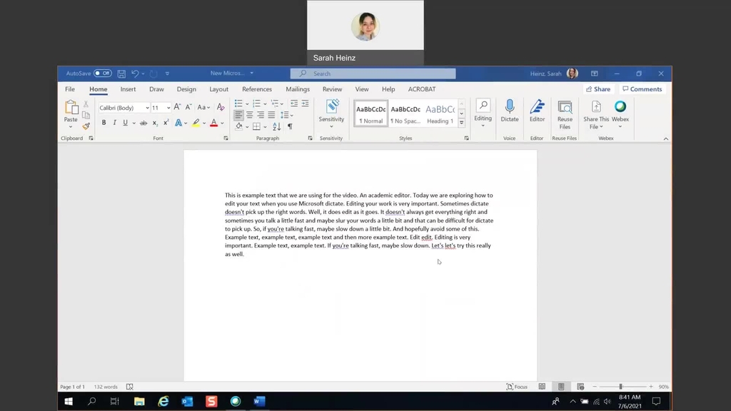Using Dictate and Microsoft Editor