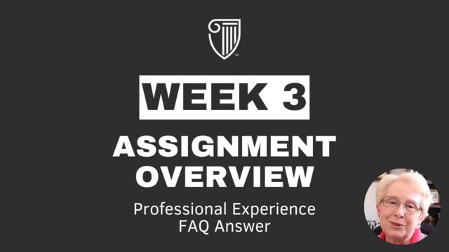 Week 3 Assignment Overview