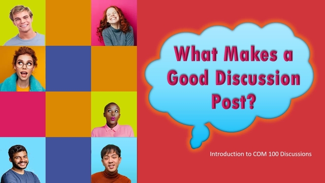 What Makes a Good Discussion Post?