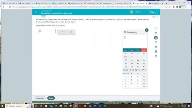 Probabilities of draws without replacement