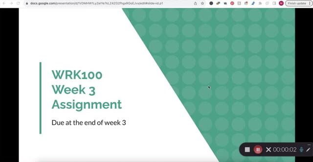 WRK100 Week 3 Assignment Walkthrough Canvas