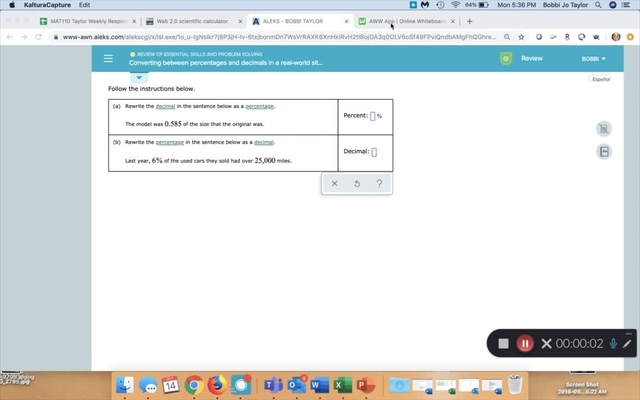 Converting between percentages and decimals in a real-world situation