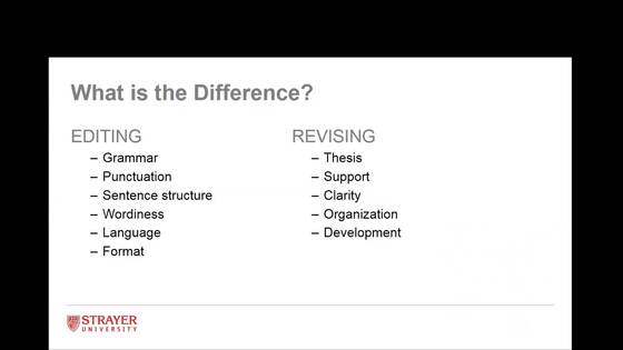 Editing vs. Revision