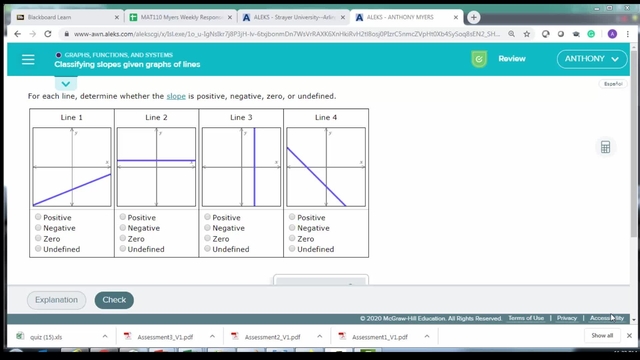 Classifying slopes given graphs of lines