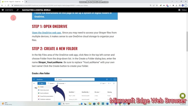 Week 9 Assignment 3 : Open OneDrive