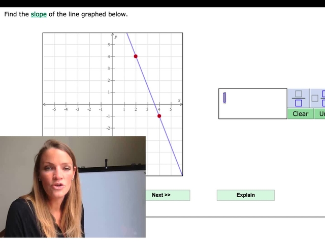 Finding slope given the graph of a line on a grid.mp4