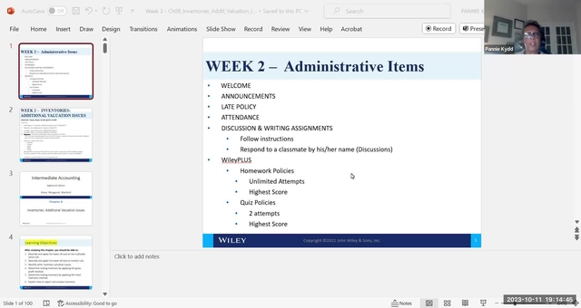 Week 2 - ACC 304 - Chapter 8 Review - Recorded October 11, 2023
