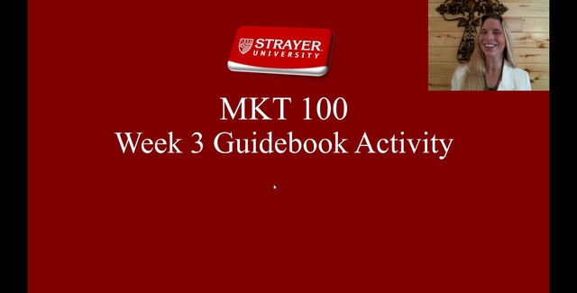 MKT 100 Week 3 GuideBook Activity Video Tutorial