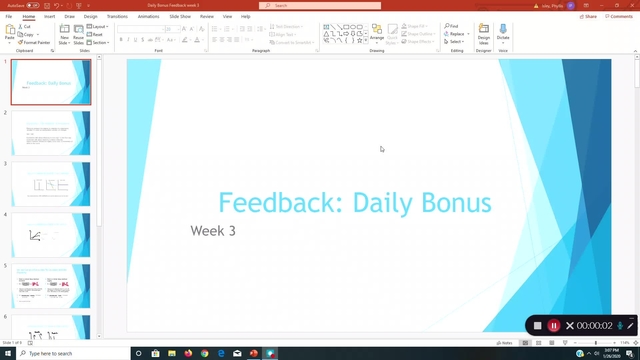 Daily Bonus Feedback Week 3