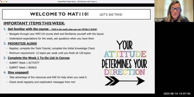 MAT110 Announcement - Week 1