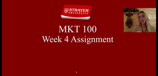 MKT 100 Week 4 Assignment 1 Video Tutorial