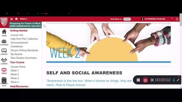 Week 2 Overview WRK100