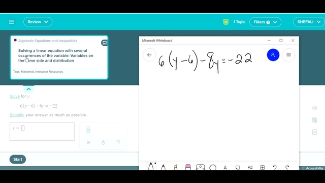 Solving a linear equation with several occurrences of the variable ...