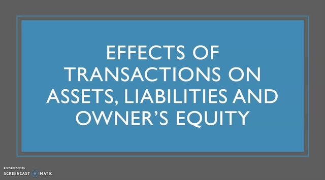 Effects Of Transaction On The Accounting Equation Mp4