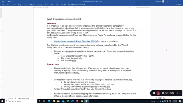 ECO 100 Week 9 Macroeconomics Assignment 2