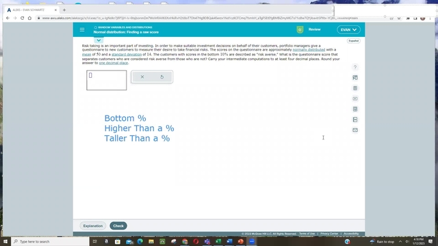 Normal Distribution Finding a Raw Score Example 2