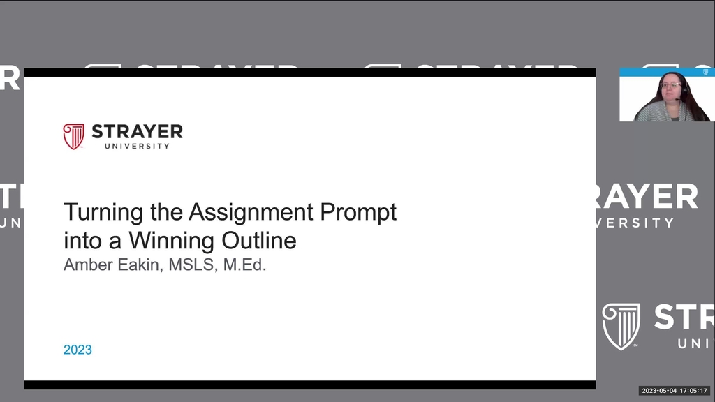 Turning the Assignment Prompt into a Winning Outline - May 4 2023