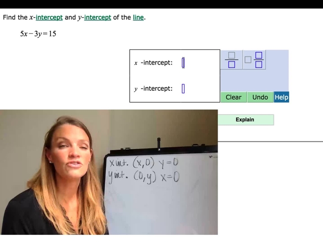 Finding x- and y-intercepts of a line given the equation- Basic.mp4